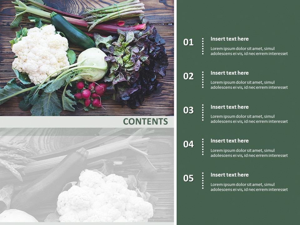 Free Google Slides Template Design - Organic Vegetables