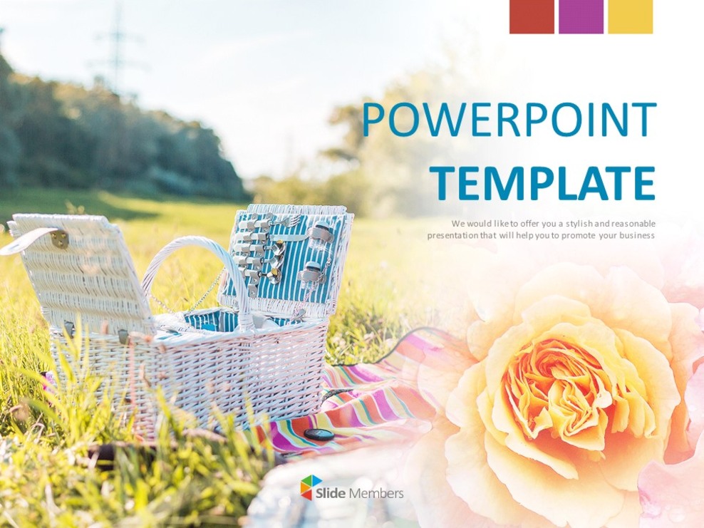 Free Google Slides themes - Picnic on Spring Days