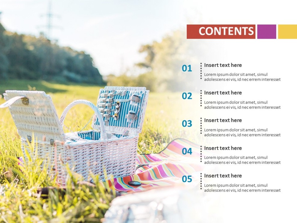 Free Google Slides themes - Picnic on Spring Days