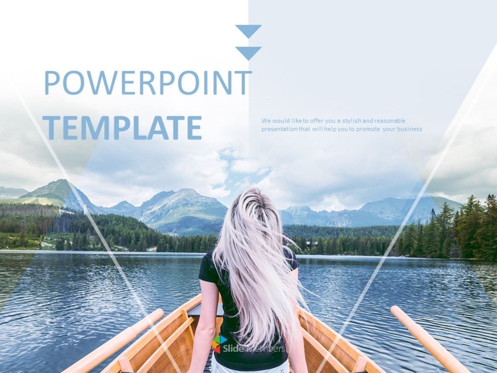 A Woman and Boat on the River - Free Google Slides Backgrounds