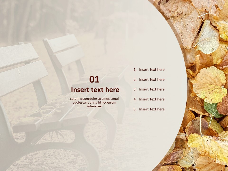 Fall Leaves and Benches - Free Google Slides Template Design