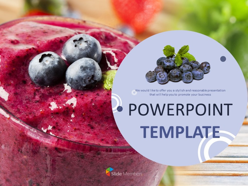 Blueberry Smoothies - Free Google Slides Template Design