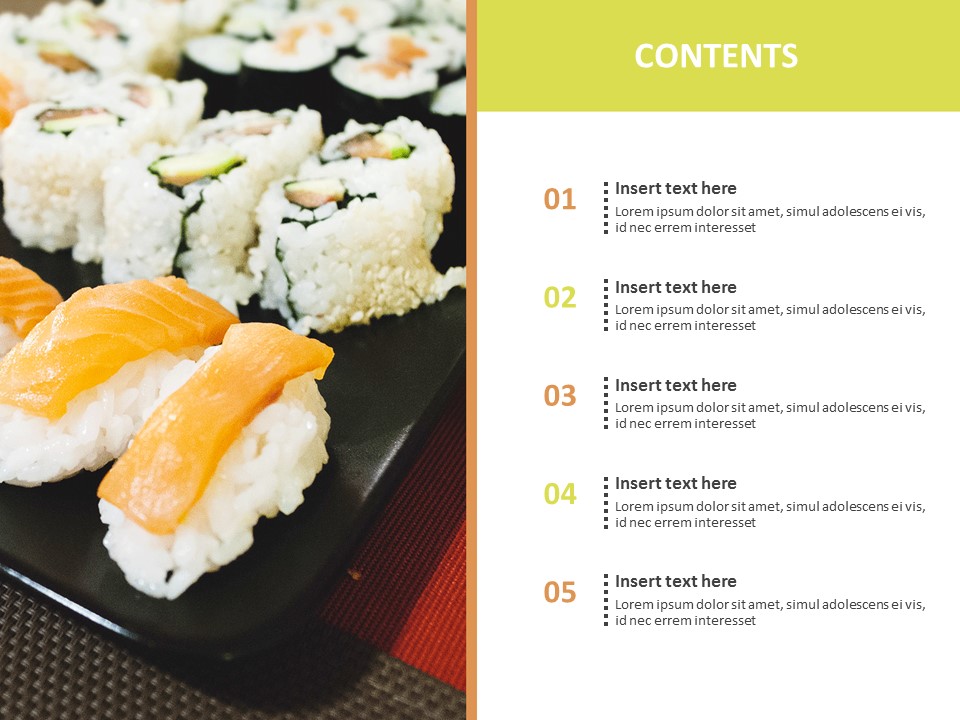 Free Business Google Slides Templates - Japanese Sushi