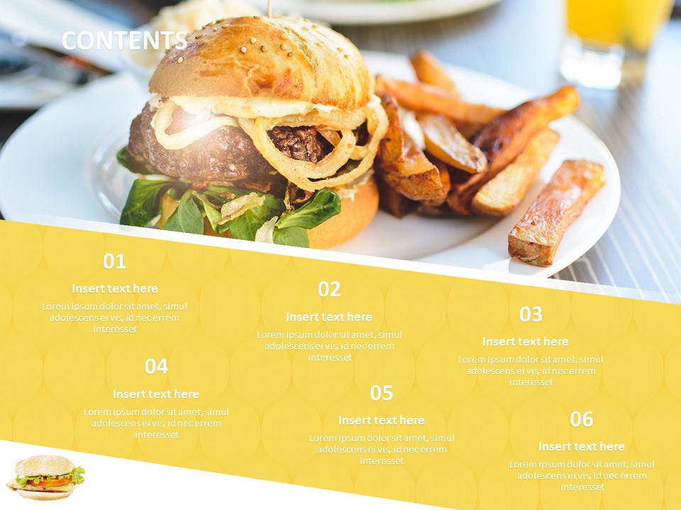Google Slides Template Free - Hamburger with High Calories