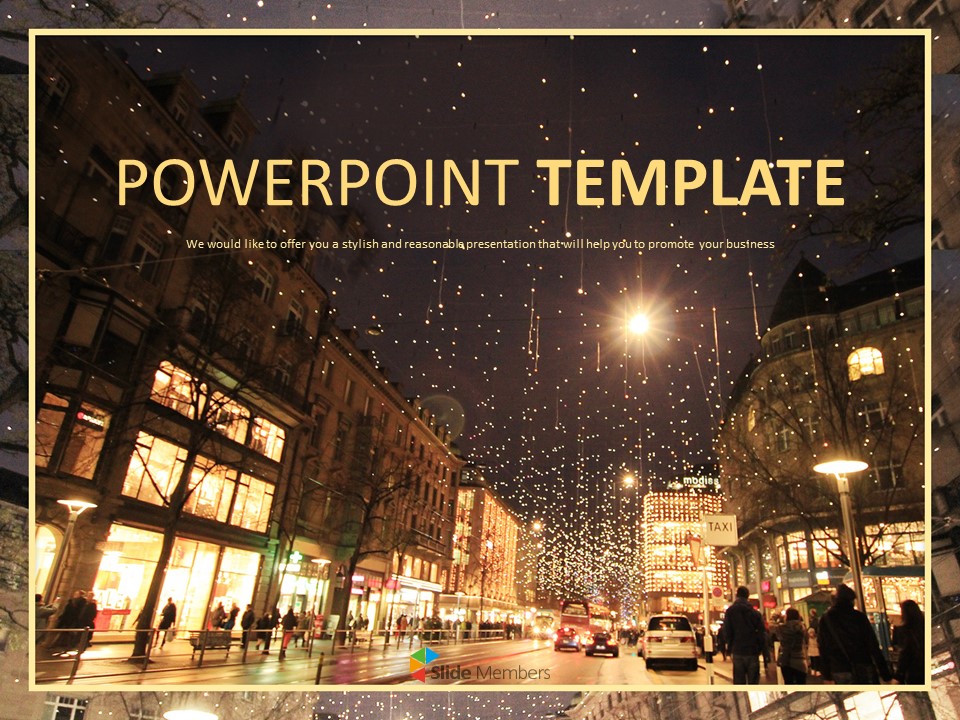 Google Slides online Free - Fancy Night View