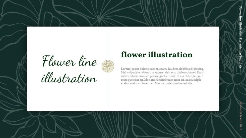 Flower line illustration Easy Slides Design
