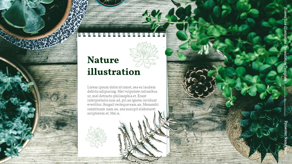 Flower line illustration Easy Slides Design