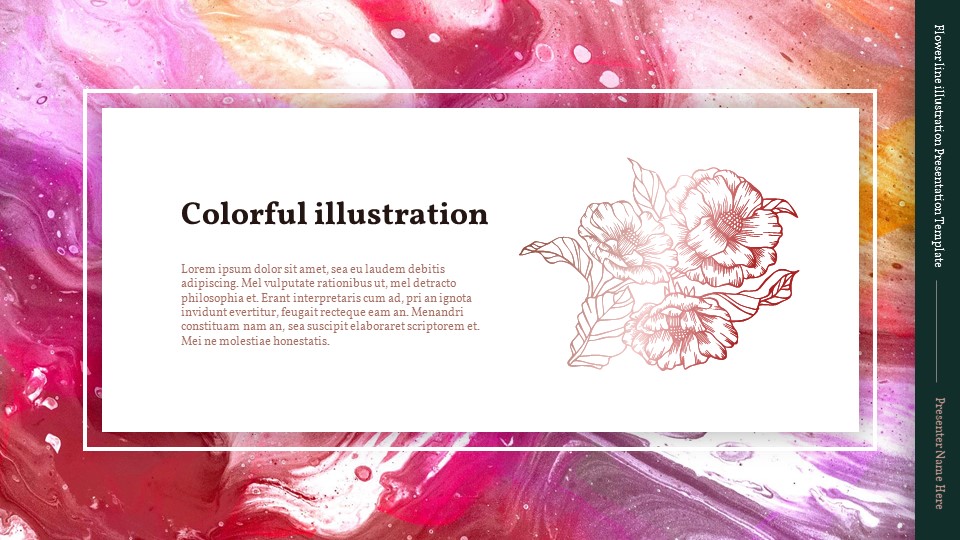 Flower line illustration Easy Slides Design