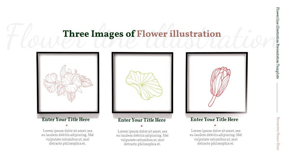 Flower line illustration Easy Slides Design