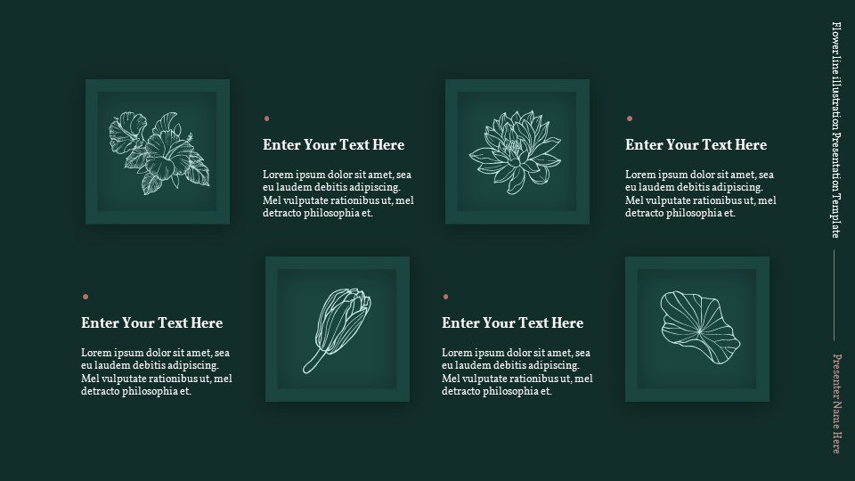 Flower line illustration Easy Slides Design