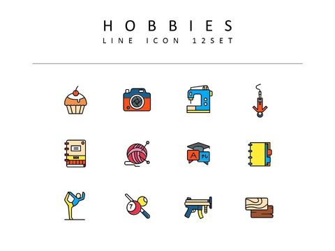 Aficiones Vectores de iconos