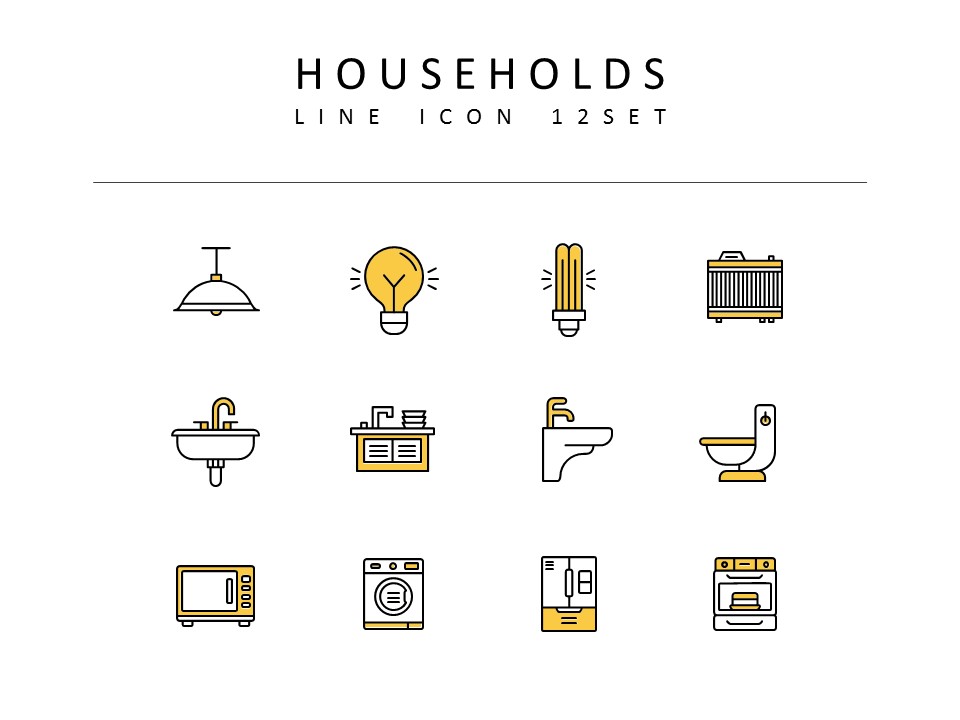 Households Vector Icons Set