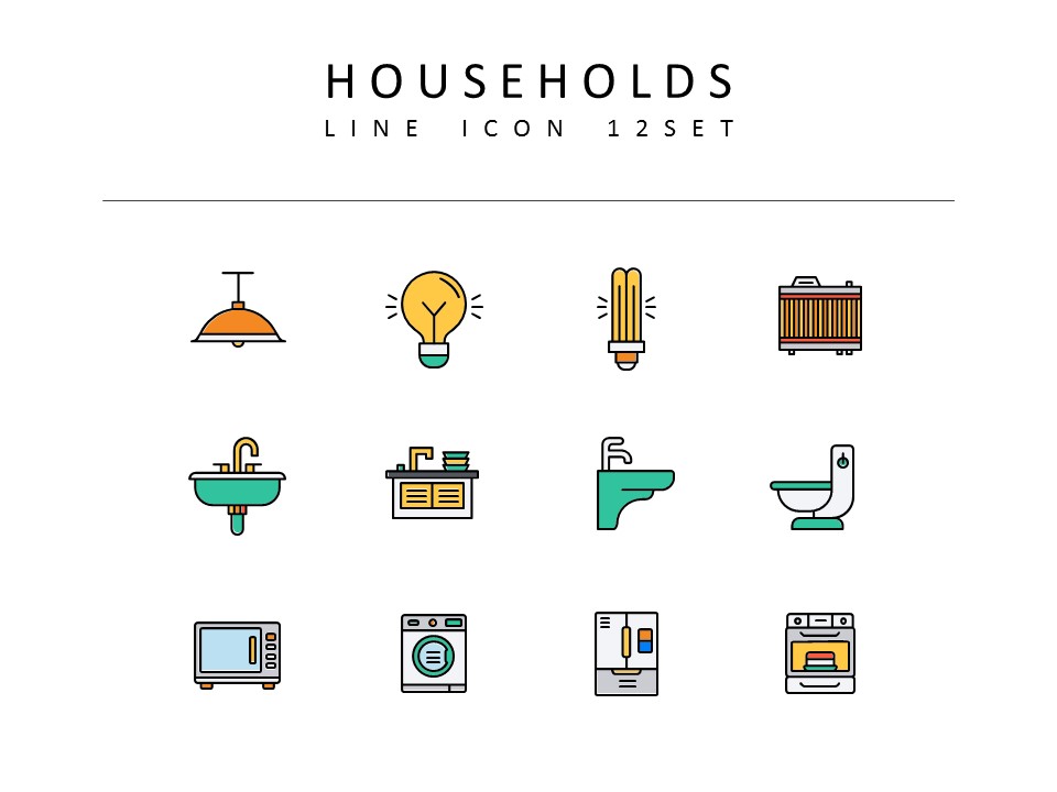 Households Vector Icons Set