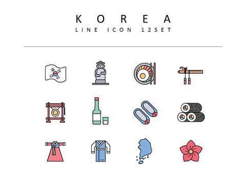 korea Icons Vectors