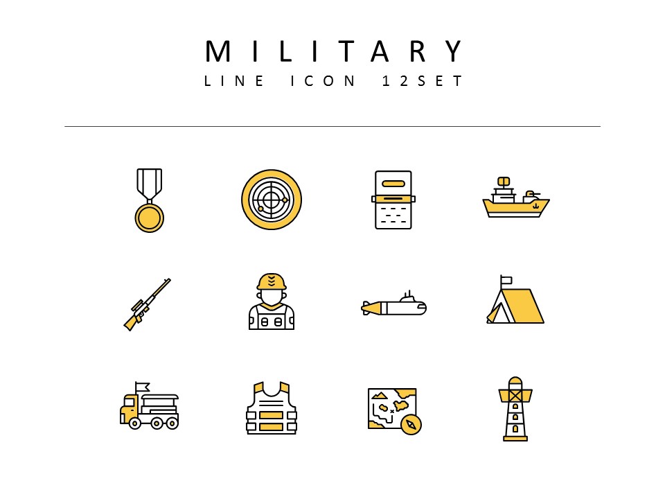 Military Icons Set Vector