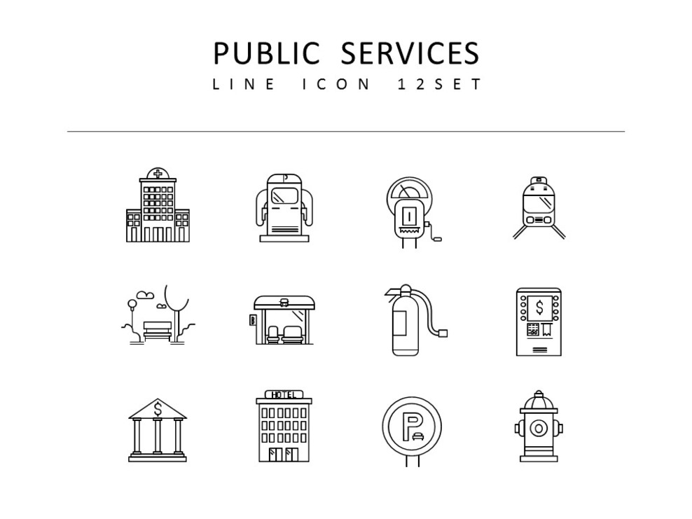 Public Services Icons Set
