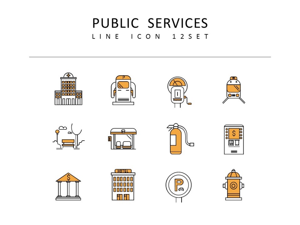Public Services Icons Set