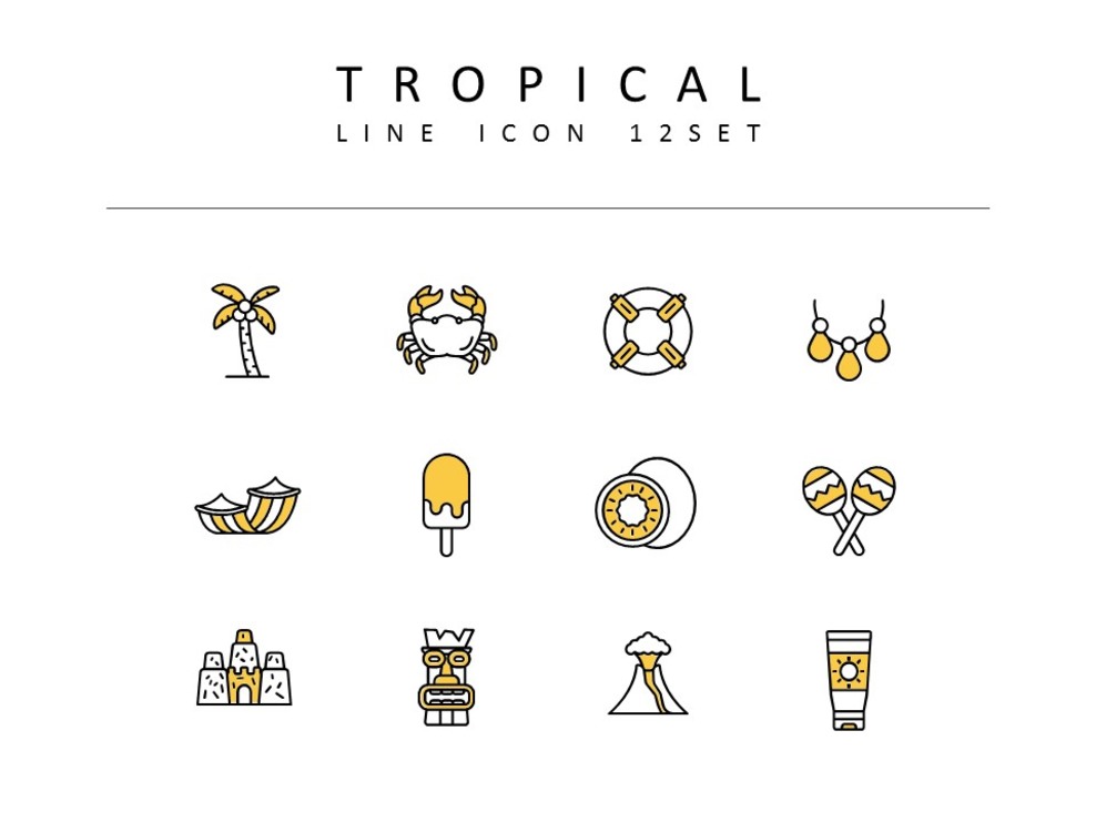 Tropical Vector Icons|Diagram