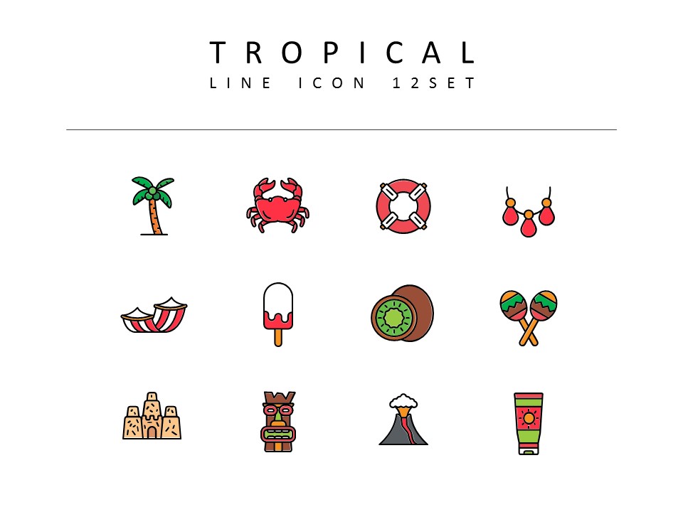 Tropical Vector Icons|Diagram
