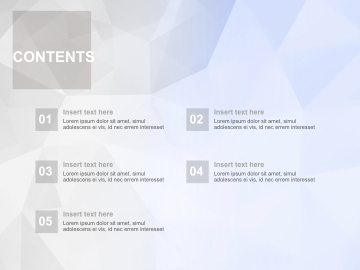 Triangle Patterns With Gray, Blue Gradation - Free Presentation Template