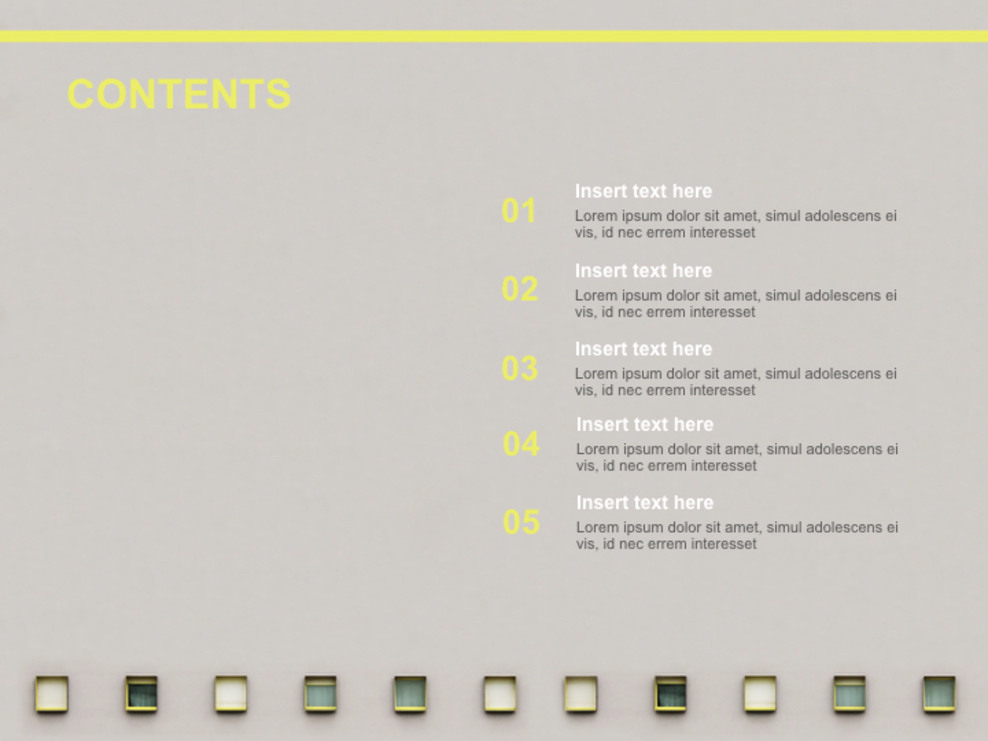 Free Keynote Template - Boxes on Gray Wall|Slides