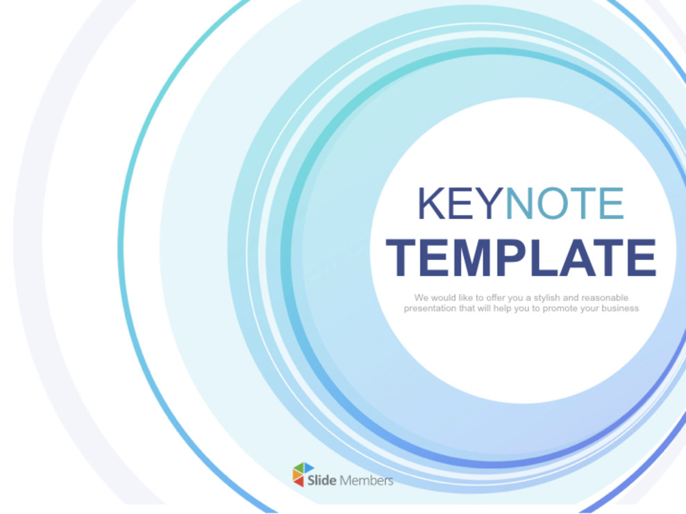 Circles Gradated With Blue - Keynote Images Free Download|Slides
