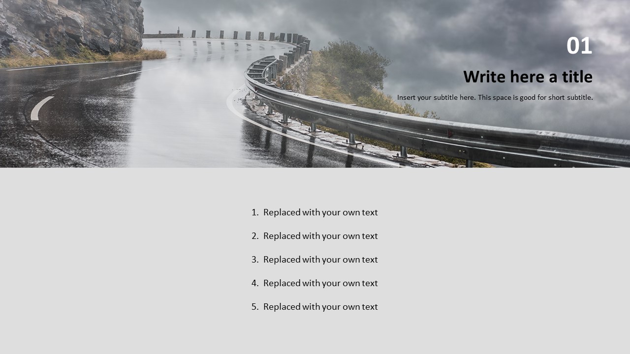 Driving Raining Road - Free PowerPoint Design|Templates|Slides