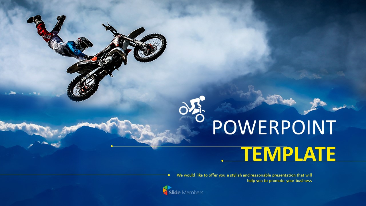 Free Business PowerPoint Templates - Motorbike Trick