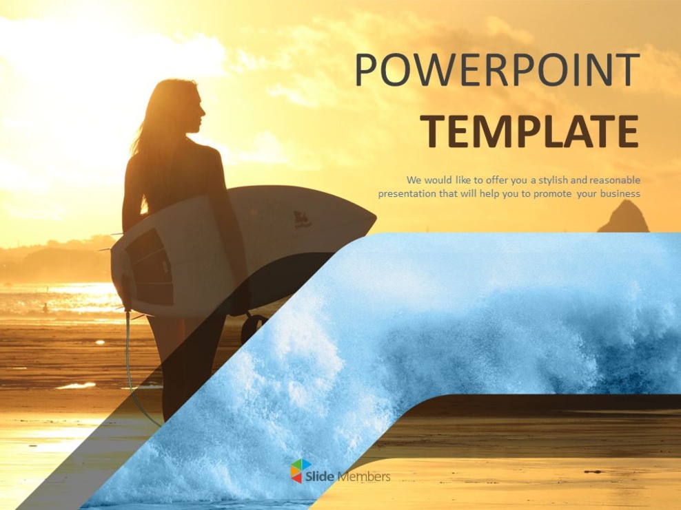 Surfing in a Early Evening - Free Template Design