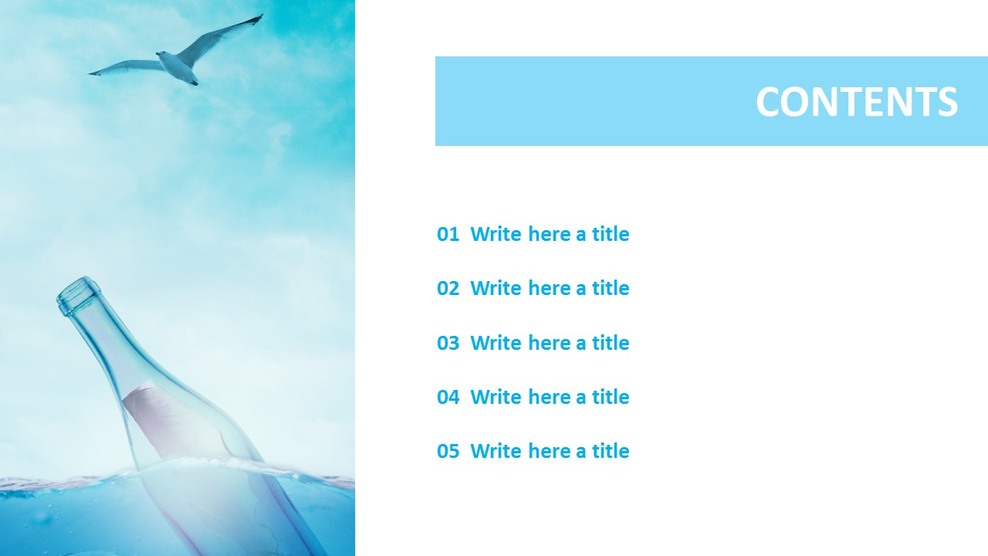 Best PPT Template Free Download - Bottle Floating in Ocean