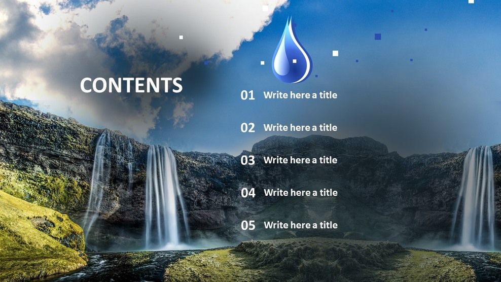 Free PPT Templates - Waterfall