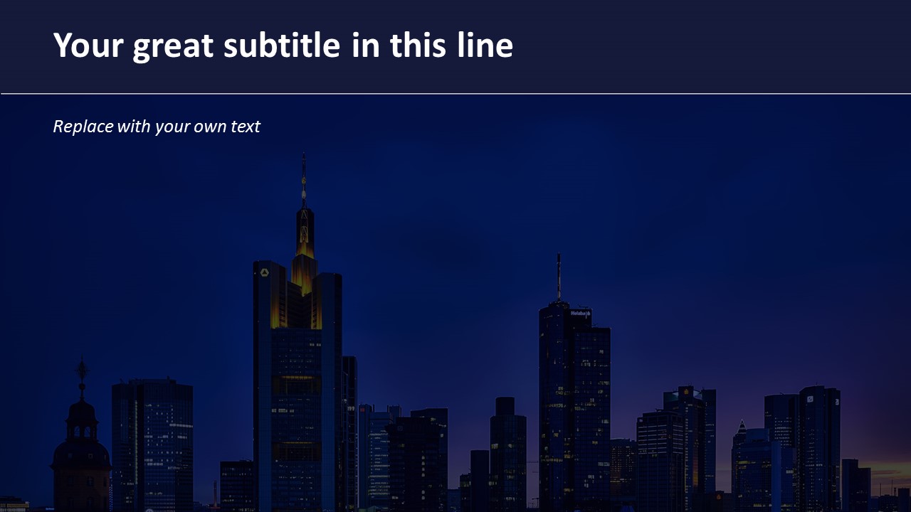 Free PPT Template Design - Night View of Skyscraper