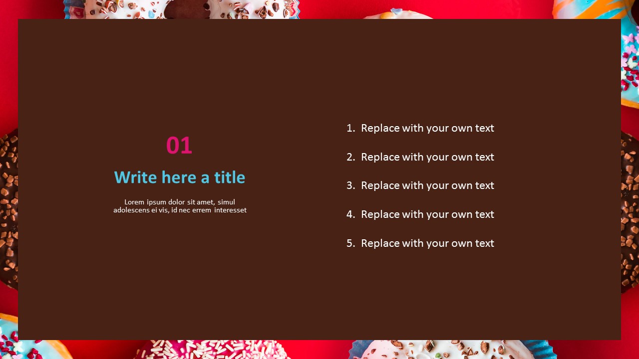 Donuts with Diverse Colors - Free Powerpoint Template