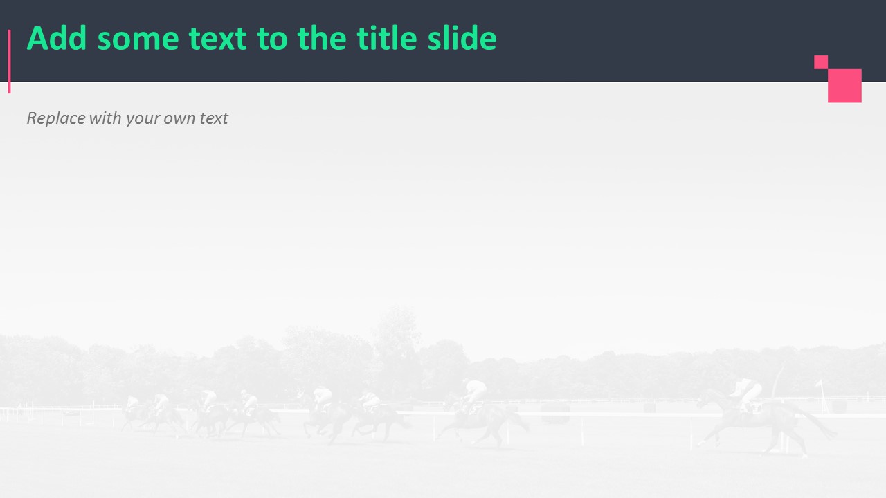 Free PPT Sample - Horse Racing Theme Black and White (Sports)