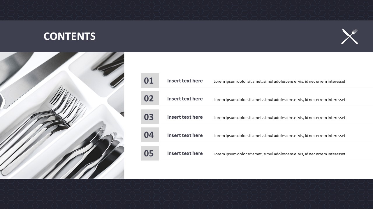 Restaurant Tableware - PowerPoint online Free|Templates|Slides