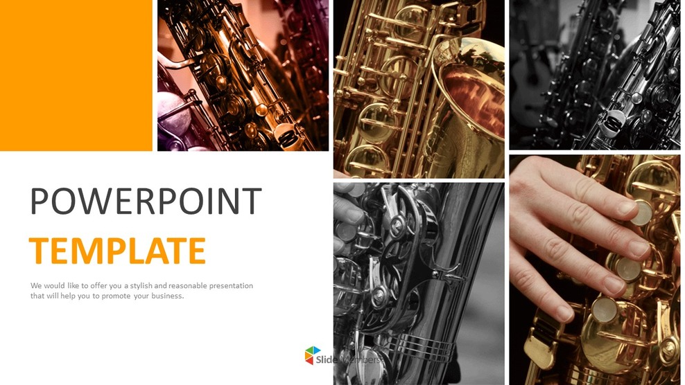 Saxophone - PowerPoint Template Free Download