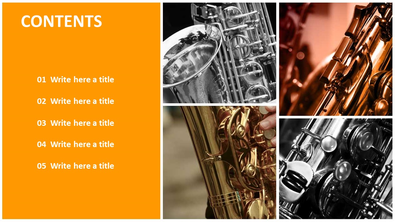 Saxophone - PowerPoint Template Free Download