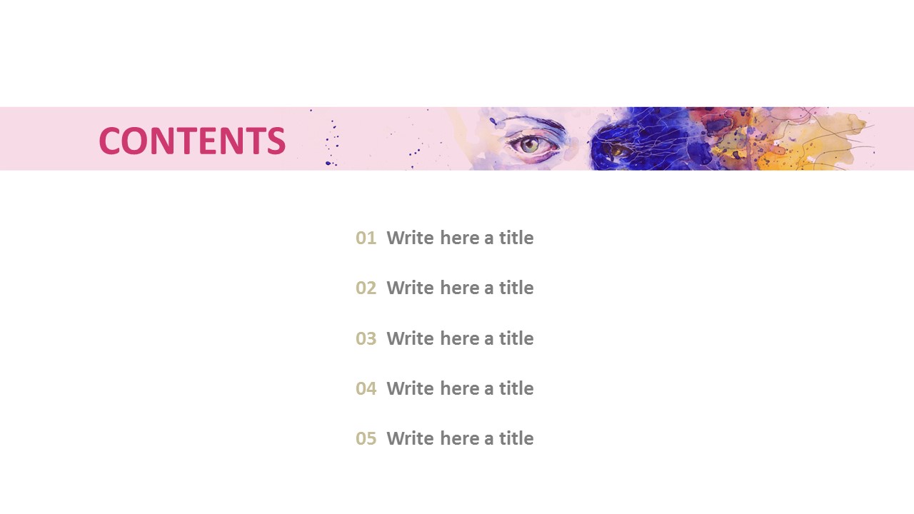 Free PowerPoint Template Design - Portrait Watercolor