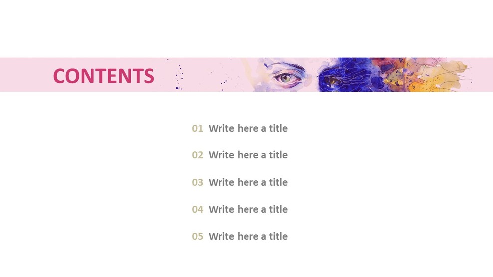 Free PowerPoint Template Design - Portrait Watercolor