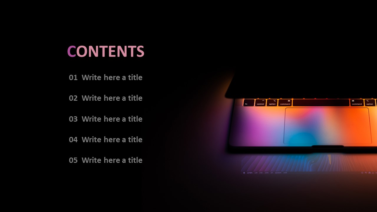 Laptop Light - Free PPT Template Design
