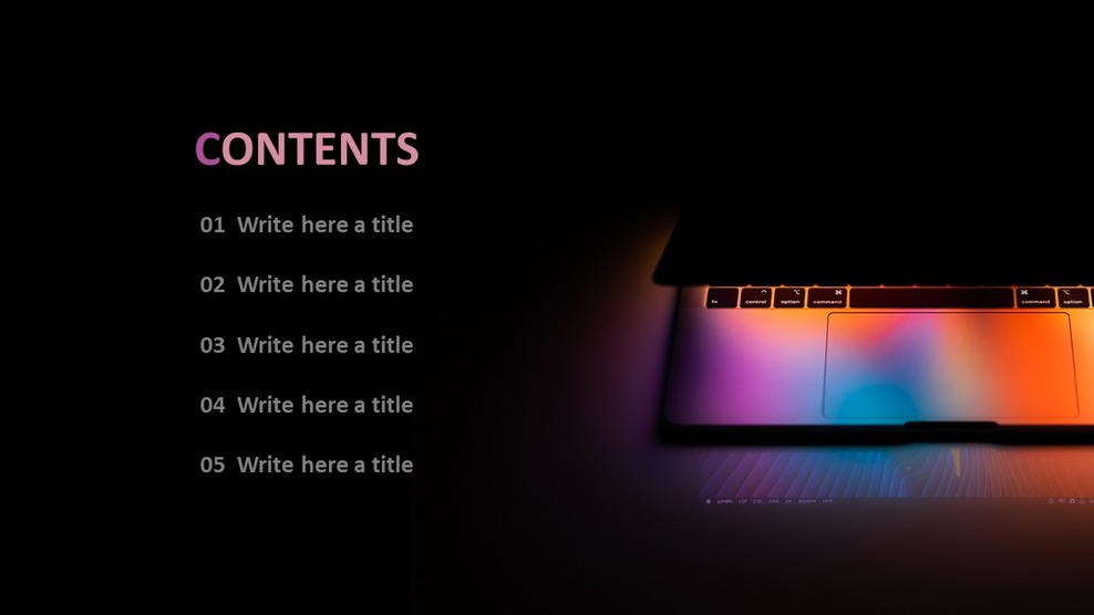 Laptop Light - Free PPT Template Design