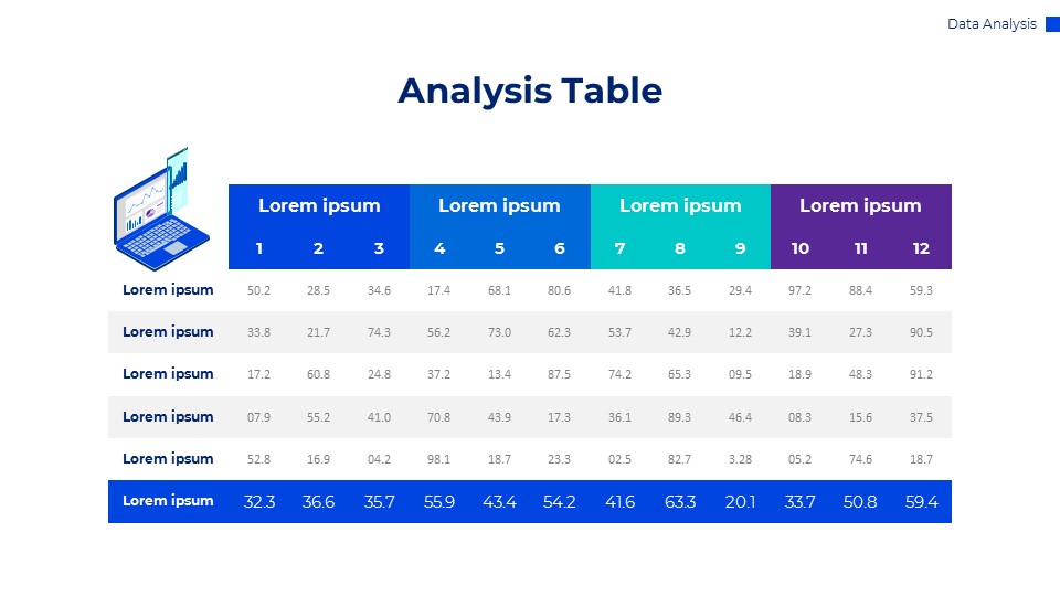 Data Analysis Simple Slides Templates