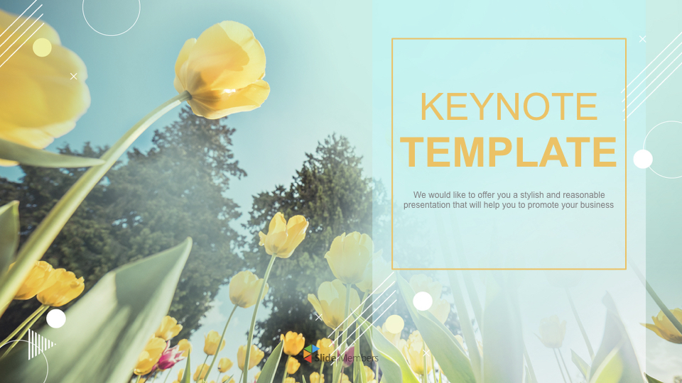 Free Keynote Template - Yellow Tulip