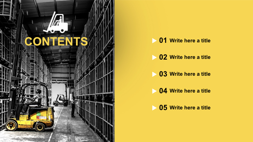 Free Presentation Template - Forklike Carrying Warehouse Stuffs