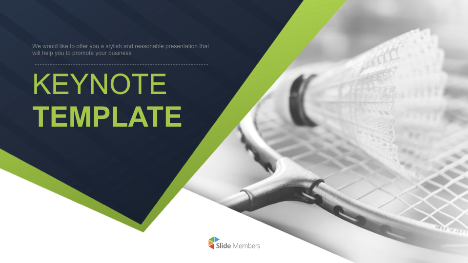 Free Keynote Template Design - Badminton