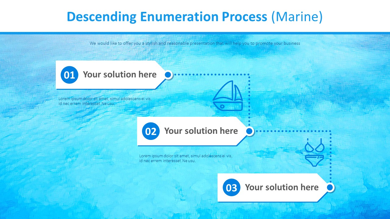 Free Descending Enumeration Process Diagram (Marine)|Slides