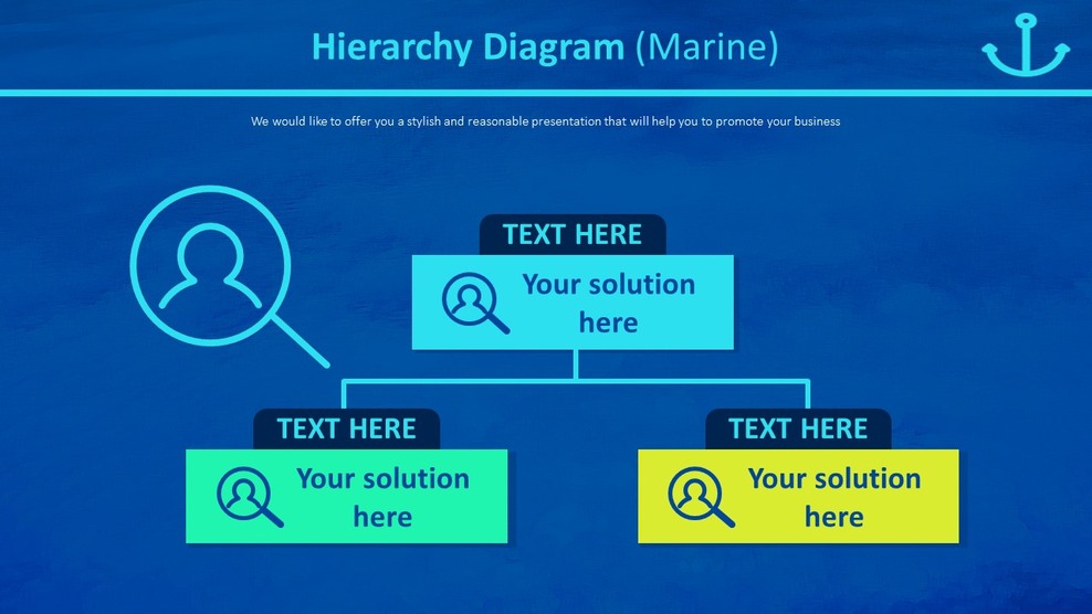 Free Hierarchy Diagram (Marine)|Slides