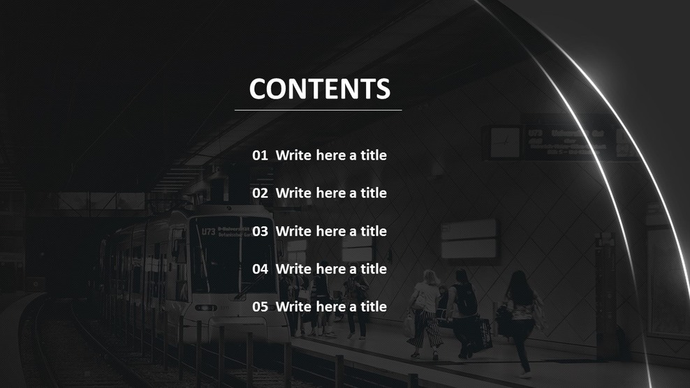 Black and white subway - Free Images for Presentations|Google Slides