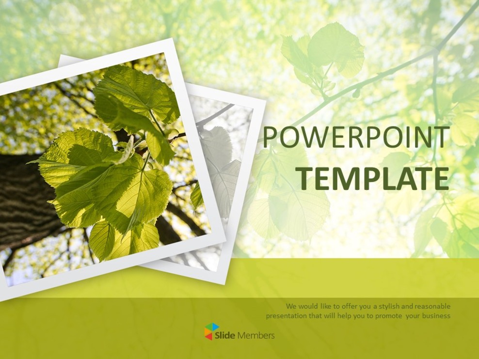 Free Google Slides Template - Green Leaves