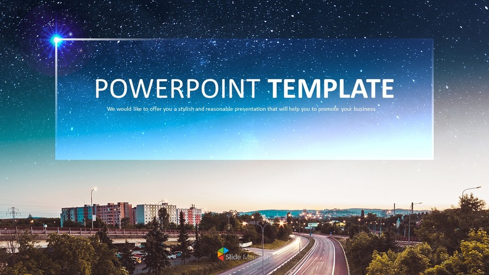 Starry Night Road - Free Images for Google Slides